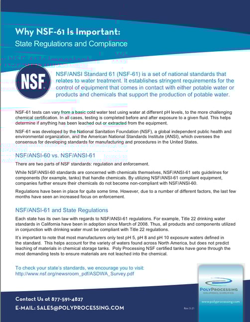 Guide To Why NSF/ANSI Standard 61 Is Important